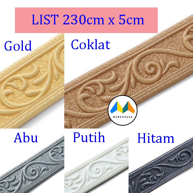 Jual MW Wallpaper List Putih Wall Paper Wallpaper Wallborder Foam 3D ...
