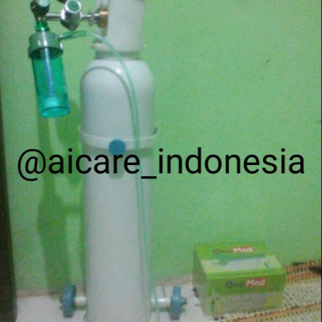 Jual TABUNG OKSIGEN 1M3 ATAU 1 KIBIK SATU SET (TABUNG OKSGIEN, REGULATOR ONEMED DAN TROLI ...
