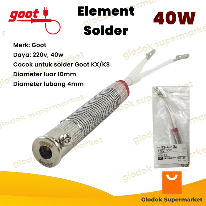 Jual Elemen Solder Goot 40 Watt Element KX40R 40w KS40H Original Japan | Shopee Indonesia