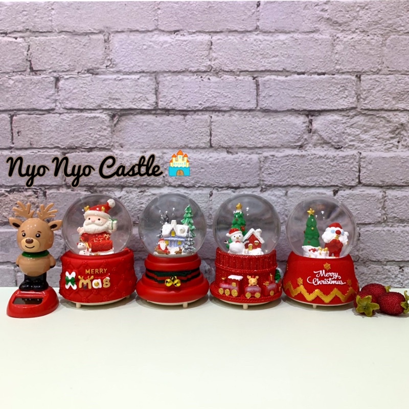 Jual Snowball / Pajangan Bola Kaca Music Medium + Lampu Christmas Kado ...
