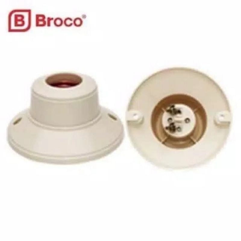 Jual BROCO Fitting Lampu Plafon Bulat 1212 Cream E27 | Shopee Indonesia