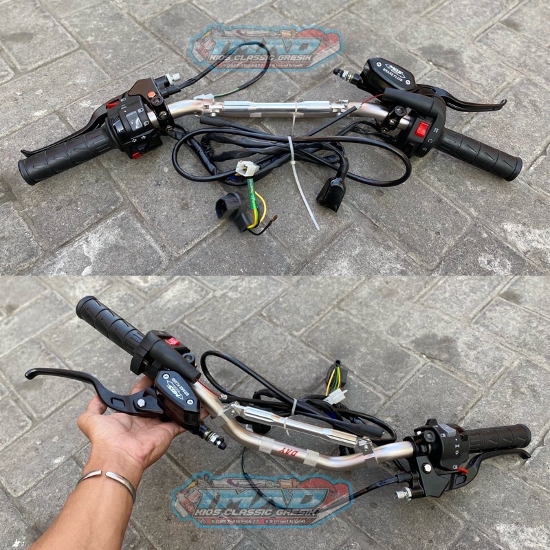 Jual Paket stang stir day copy daytona set holder kanan ksr holder kiri ...