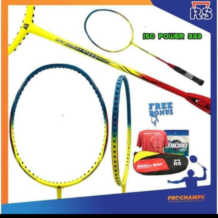 Jual RAKET BADMINTON RS ISO POWER 333 PAKET LENGKAP | Shopee Indonesia