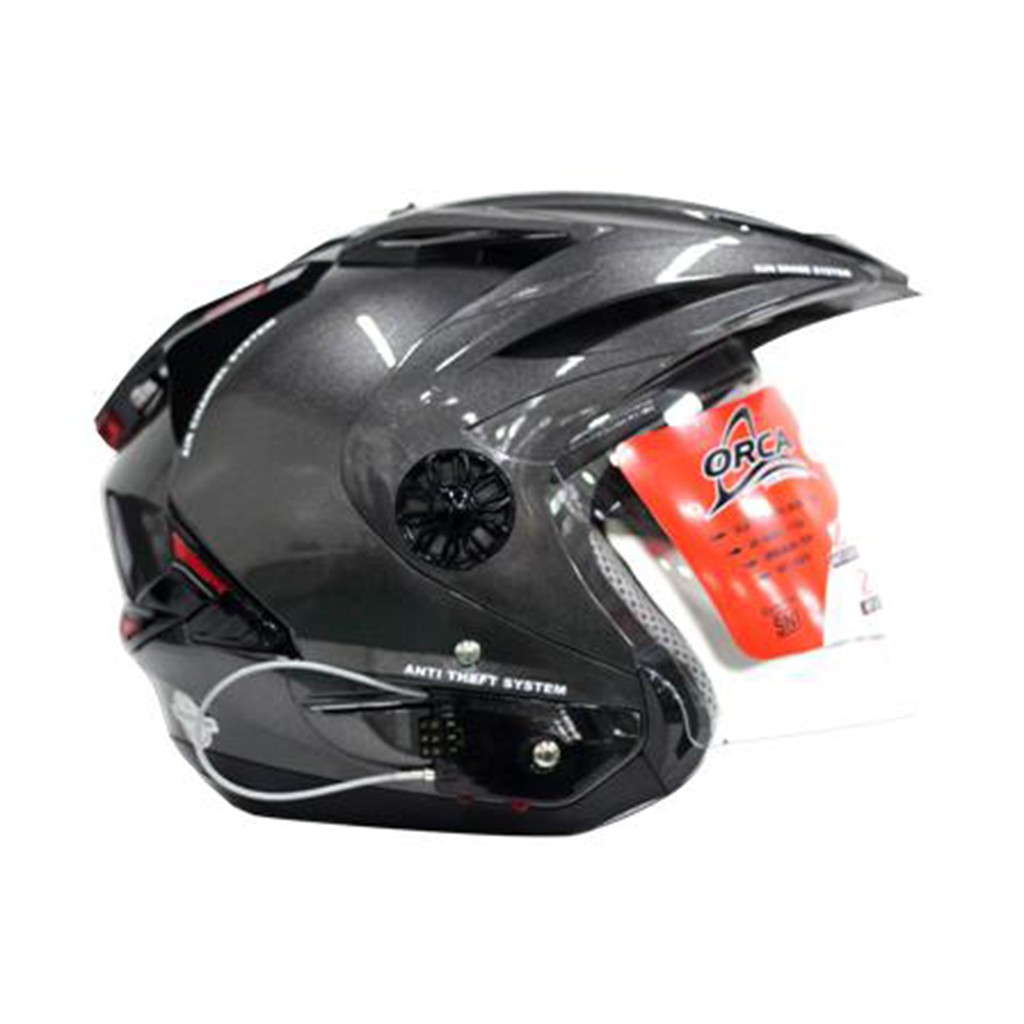 Jual Helm ORCA Spider Solid Gun mate Helm Half Face | Shopee Indonesia
