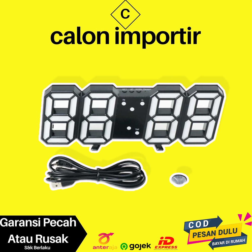 Jual Jam Meja Desain Unik Hiasan Ruangan Estetik Tampilan Digital Angka ...