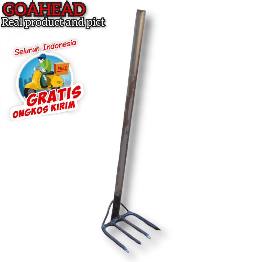 Jual Garukan Sampah Gagang Besi Panjang - Garuk Sampah Daun Empat Mata ...