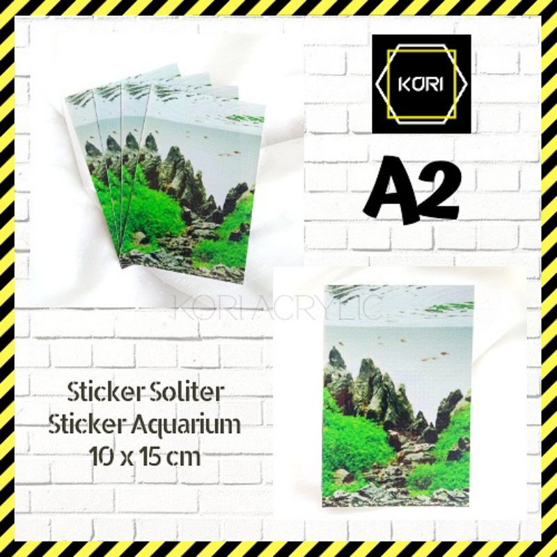 Jual Sticker Stiker Aquarium 10 x 15 cm 3D Soliter Cupang Tinggal ...
