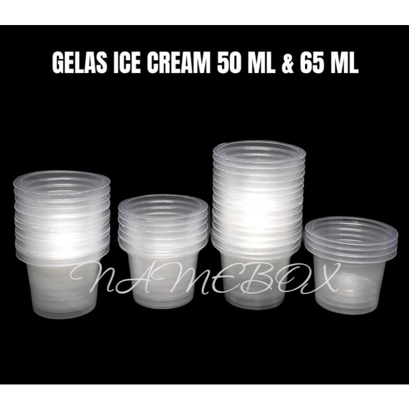 Jual Cup jelly agar puding pudding royal isi 50 pcs/gelas plastik ice cream puding 50 ml & 65 ml ...