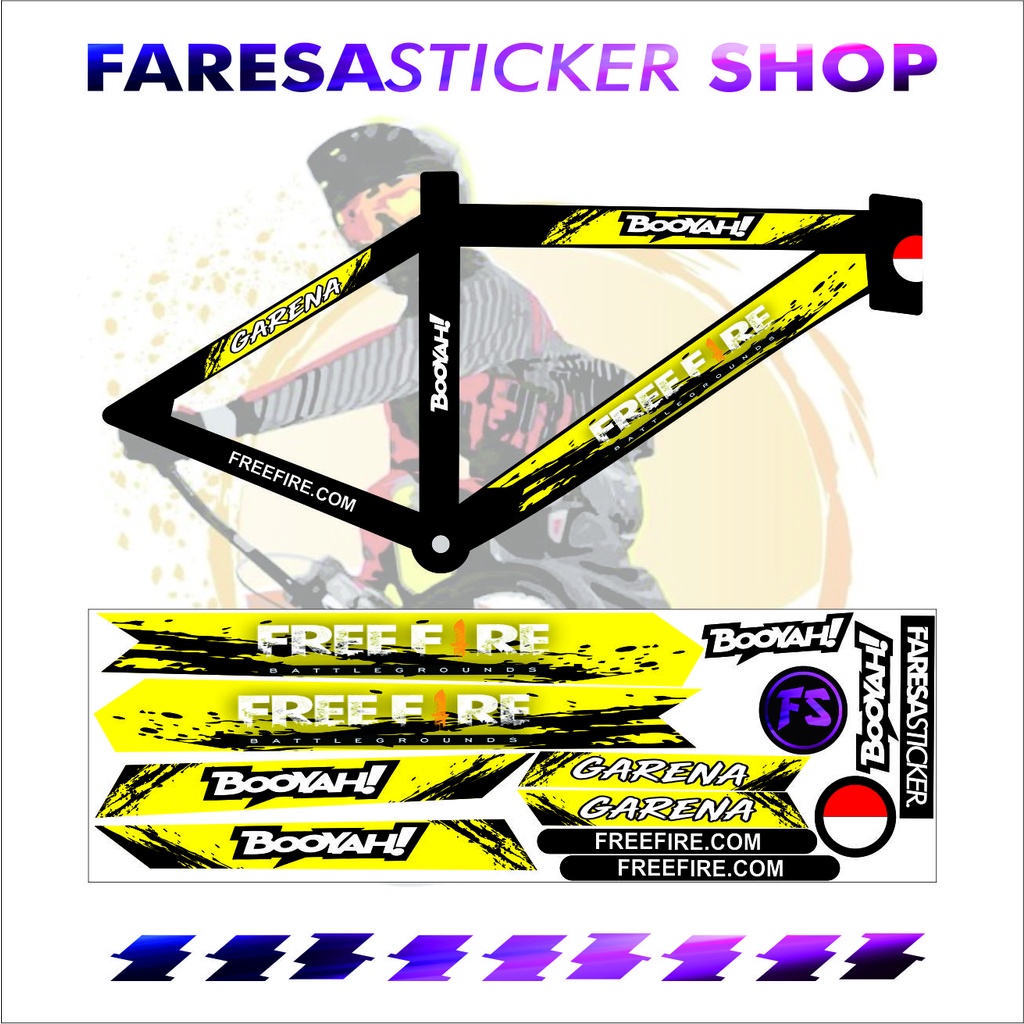 Jual (COD) STICKER STRIPING SEPEDA BMX X FREE FIRE KUNING | Shopee ...