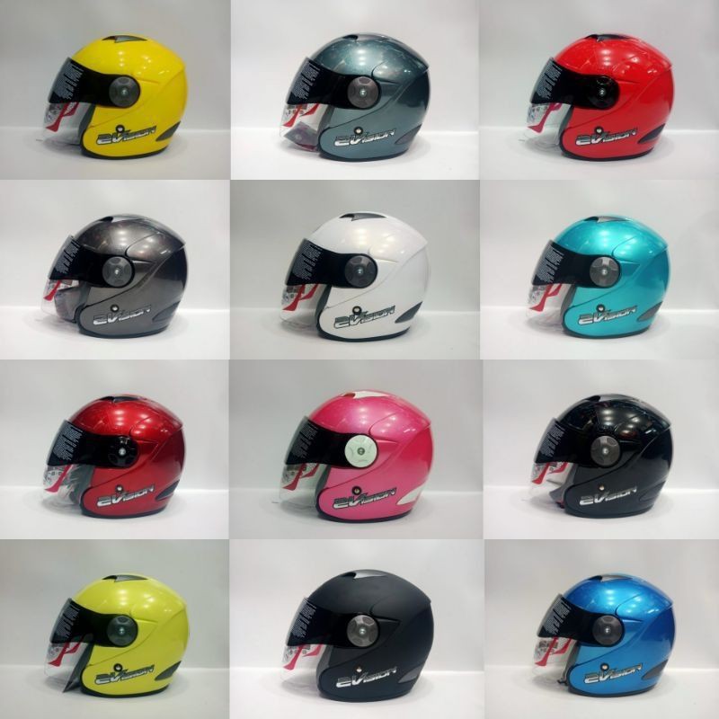 Jual Helm KYT 2 Vision Solid Half Face Double Visor Original KYT ...