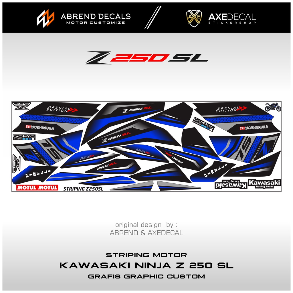 Jual STRIPING NINJA Z 250 SL GRAFIS CUSTOM / STIKER MOTOR KAWASAKI ...
