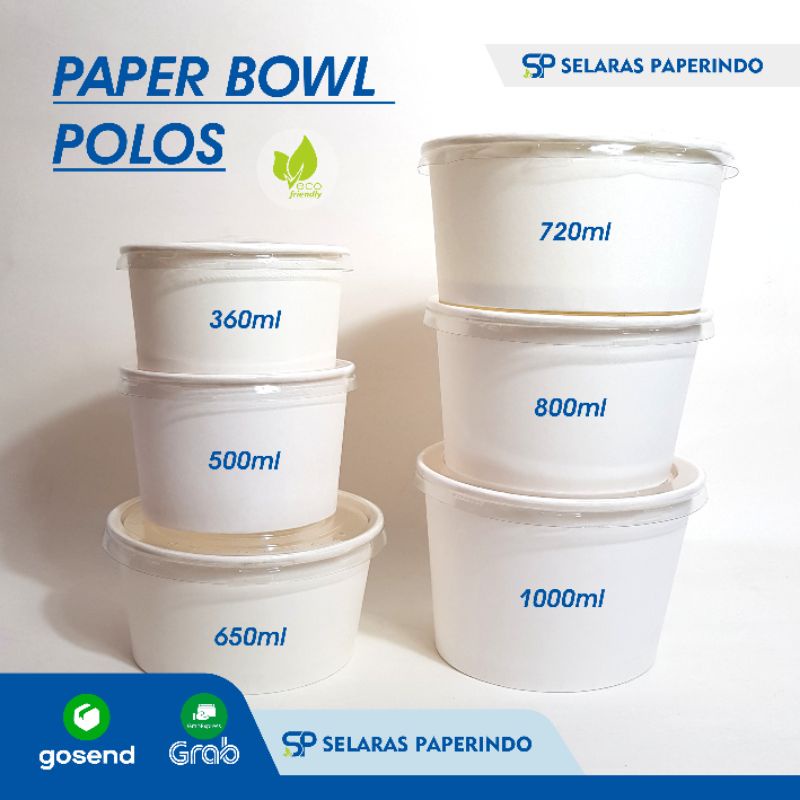 Jual ISI 100pcs | Paper cup mangkok kertas polos - paper bowl polos ...