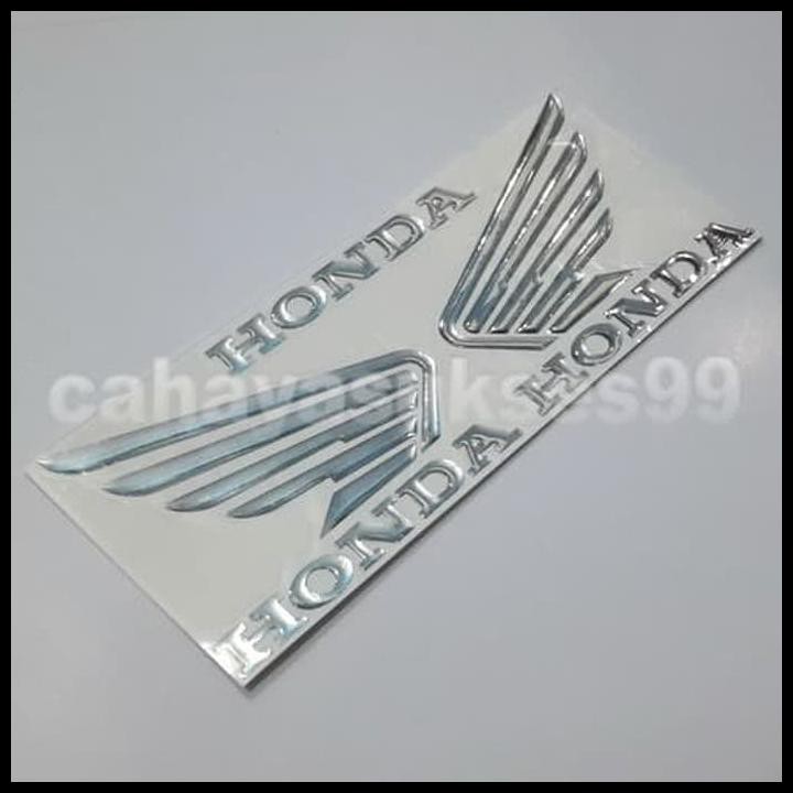 Jual Hot Hot Promo Sticker Emblem Timbul Logo Sayap Motor Honda Silver ...