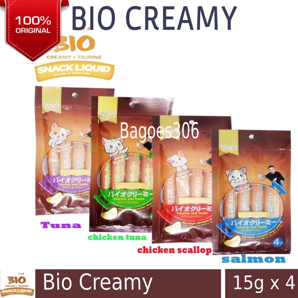 Jual Bio Creamy Snack Kucing|Snack Kucing Bio Creamy 15g x 4 | Shopee ...