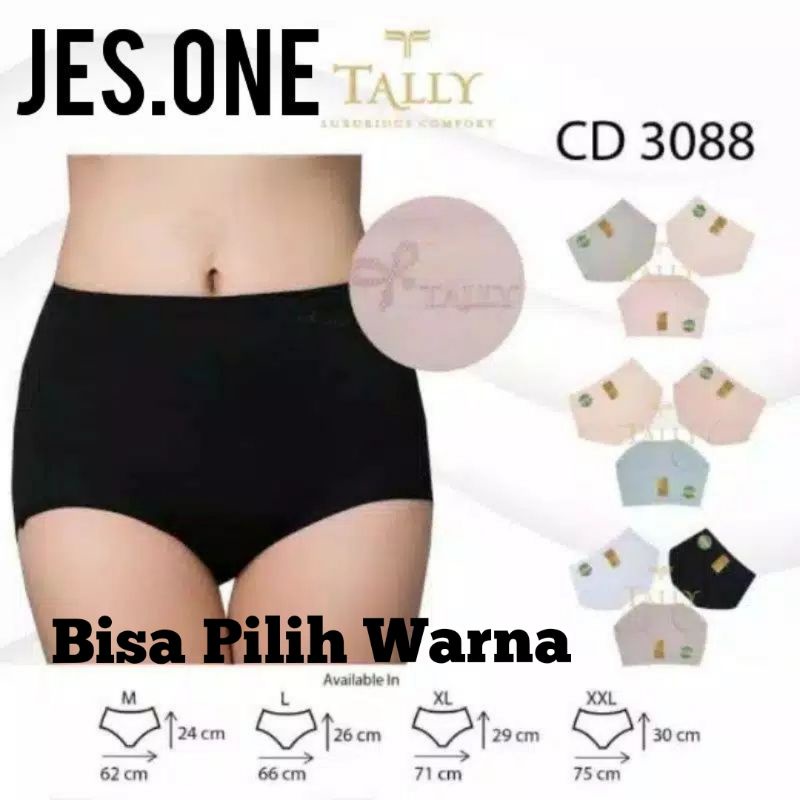 Jual TALLY 3088 CD Celana Dalam Wanita Jumbo Katun Bambu Polos High waist | Shopee Indonesia