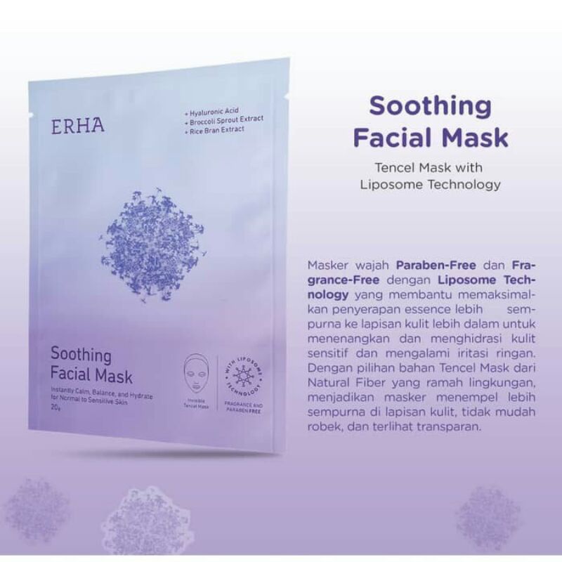 Jual ERHA Soothing Facial Mask ( masker untuk kulit sensitif ) | Shopee Indonesia