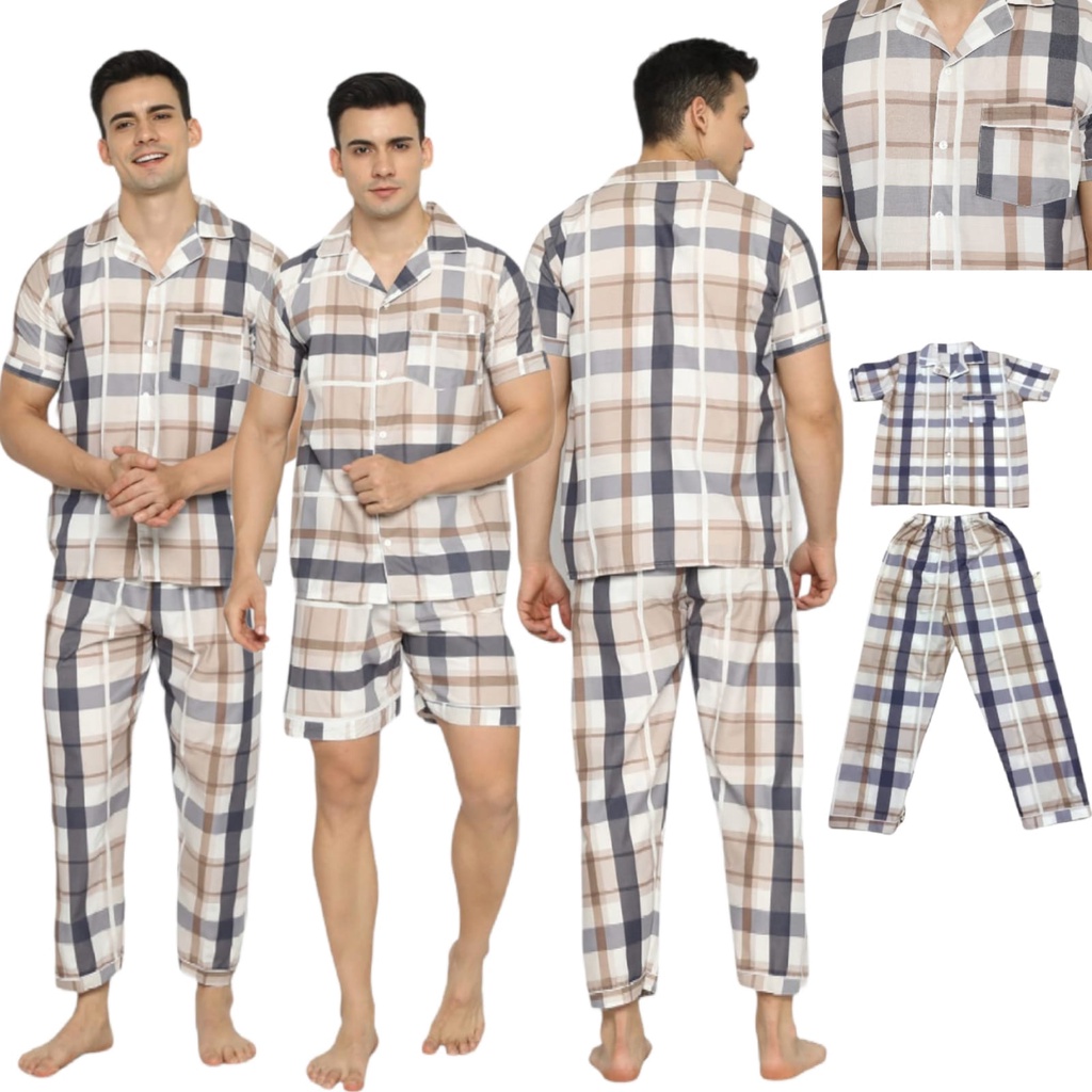 Jual PIYAMA SET PRIA DEWASA ALL SIZE DAN JUMBO LD 110 120 130 140 Baju ...