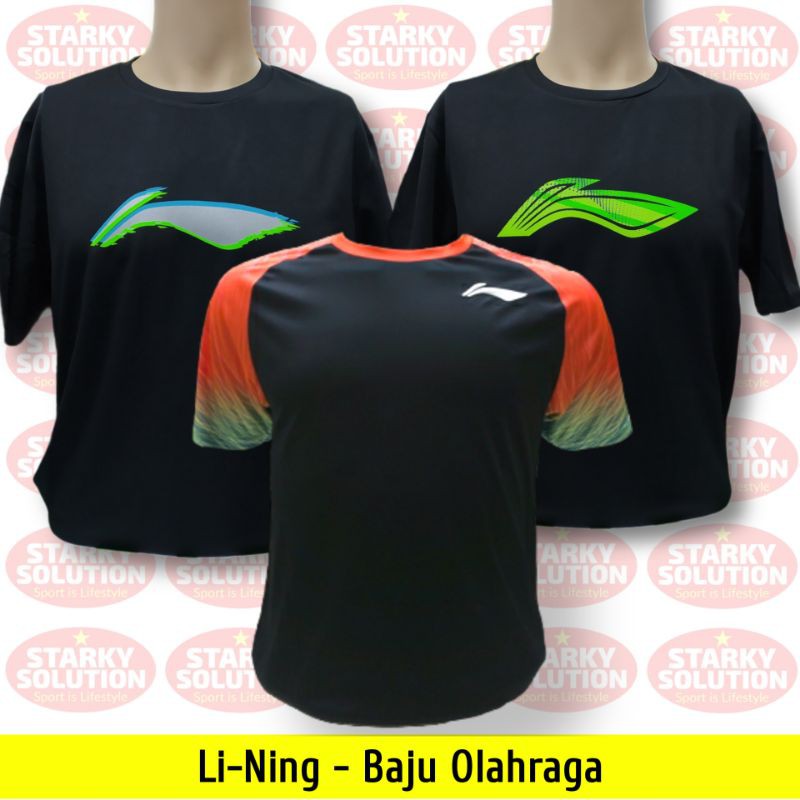 Jual Kaos Baju Bulutangkis LINING Olahraga Training Fitness Original | Shopee Indonesia