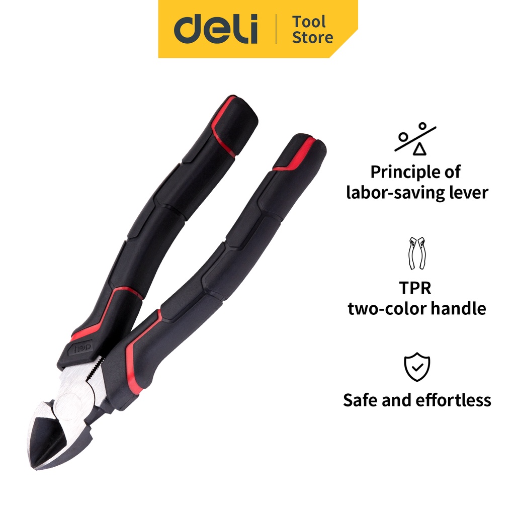 Jual Deli Premium Pliers/Tang Potong 7" Desain Warna Merah Premium ...
