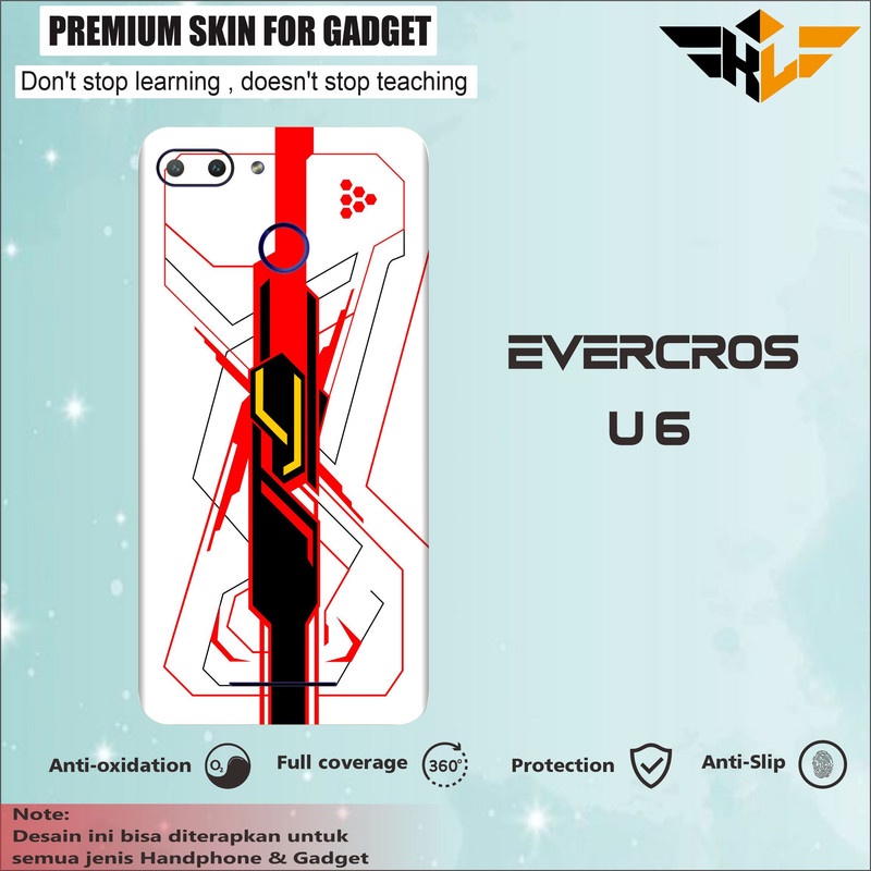 Jual GARSKIN HANDPHONE EVERCROS U6 WHITE RED (2PCS) | Shopee Indonesia