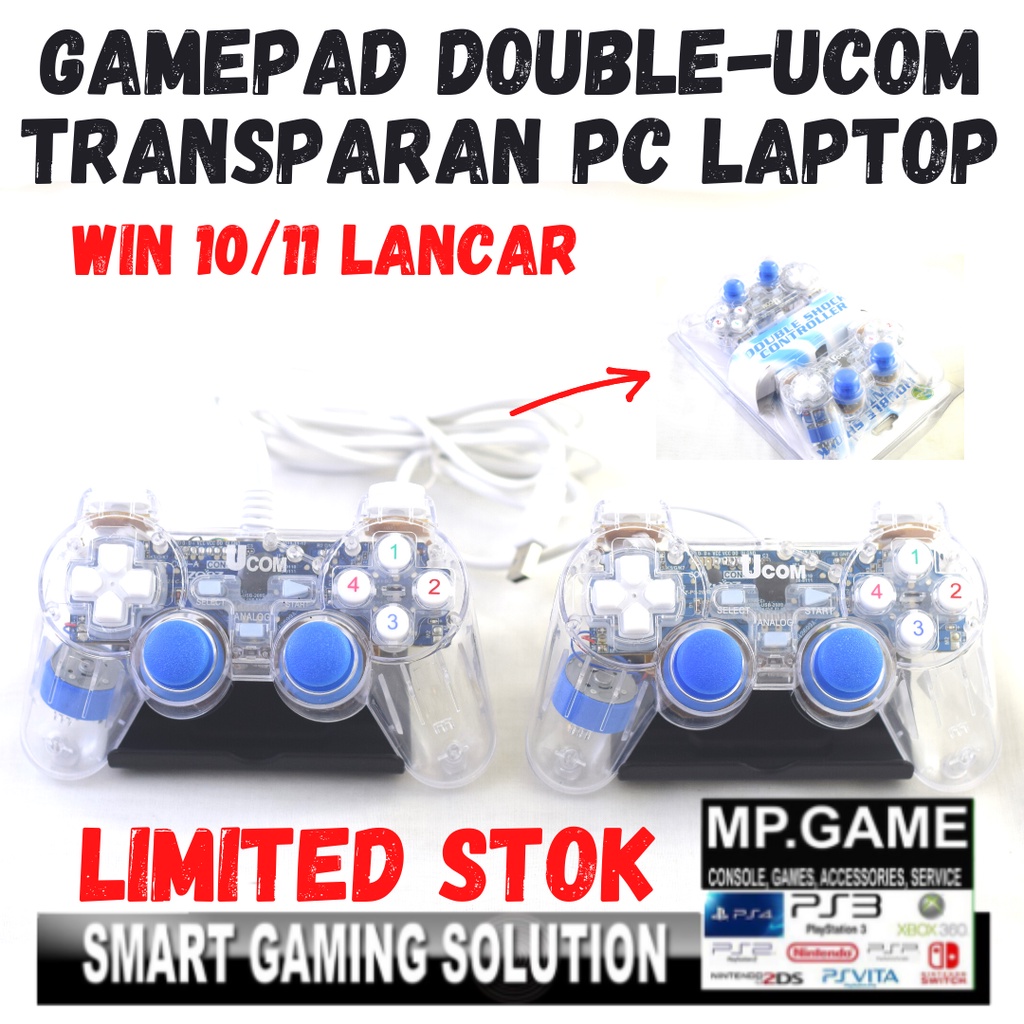 Jual Gamepad Double Ucom Transparan Stik Stik Controller PC Laptop ...