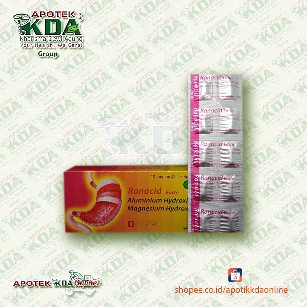 Jual RANACID FORTE 10 KAPLET KUNYAH | OBAT SAKIT MAAG | Shopee Indonesia
