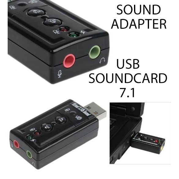 Jual USB SOUNDCARD 7.1 CHANNEL - EXTERNAL SPEAKER - SOUND ADAPTER | Shopee Indonesia