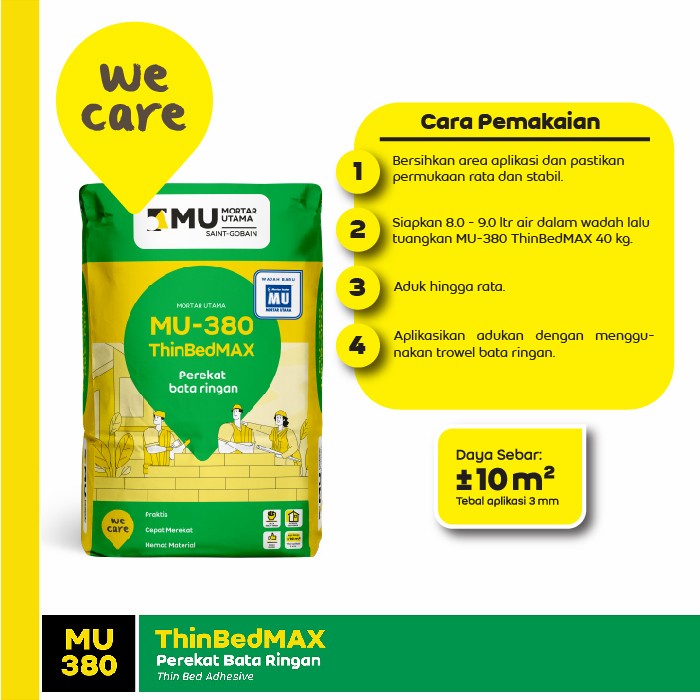 Jual MU 380 Perekat Bata Ringan / Lem Hebel / Mortar Utama ThinBed Max ...