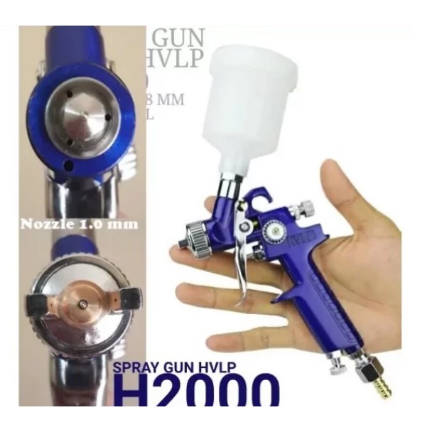 Jual Spray Gun Mini HVLP H 2000A Spray Gun HVLP Tabung Atas Nozzle 1.0 ...