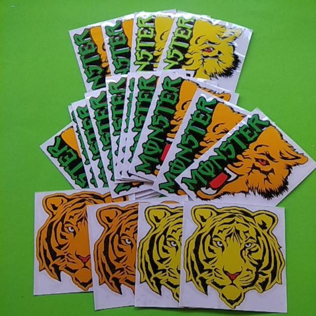 Jual Sticker Cutting Monster Macan ukuran Perlembar campur | Shopee ...