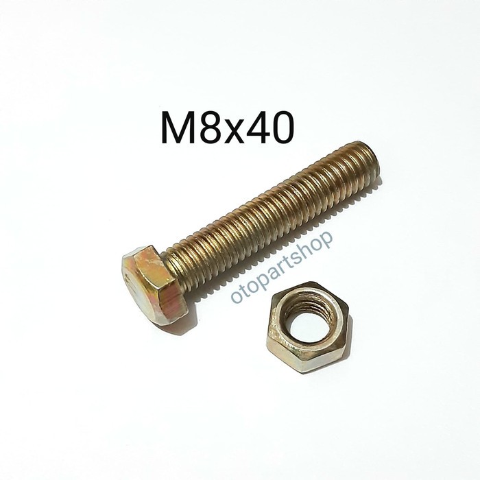 Jual Baut Mur M8x40 ( baut 12 panjang 4cm ) | Shopee Indonesia
