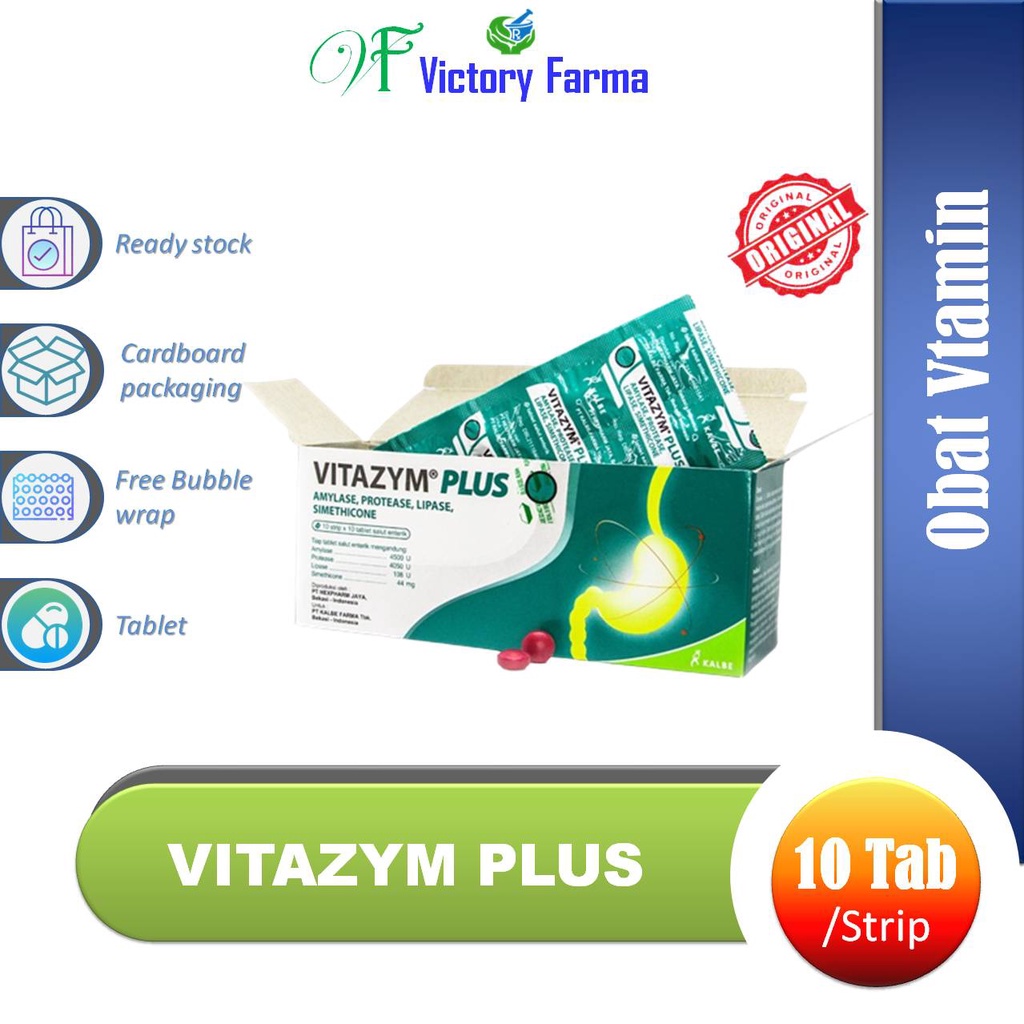 Jual Vitazym Plus Strip @10 Tablet | Shopee Indonesia