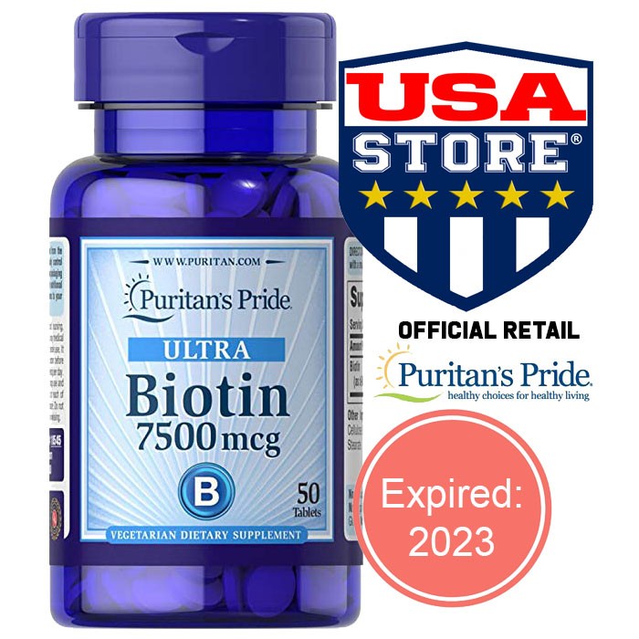 Jual RAMBUT-VITAMIN-SUPLEMEN- PURITAN BIOTIN 7500 MCG 50 TABLETS ULTRA ...