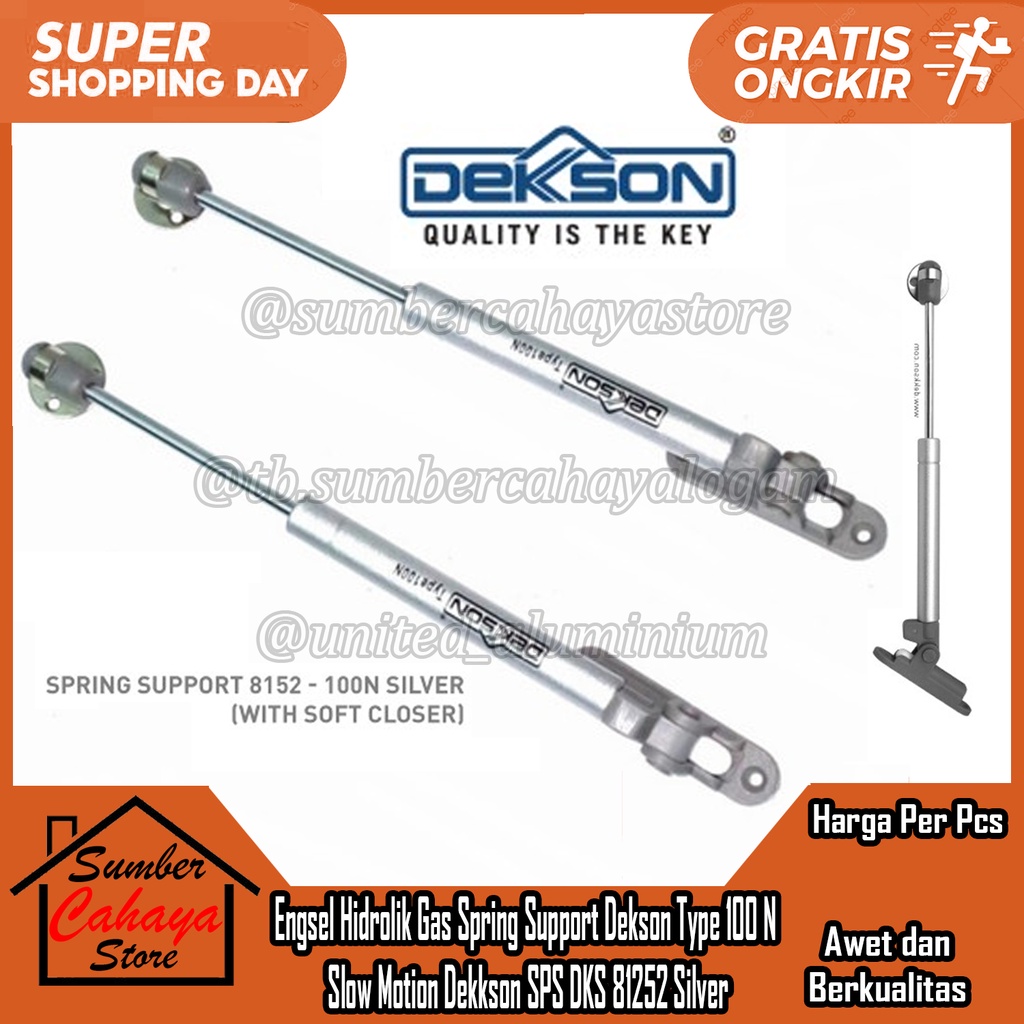Jual ENGSEL HIDROLIK GAS SPRING SUPPORT DEKSON TYPE SPS DKS 8152 100 N ...