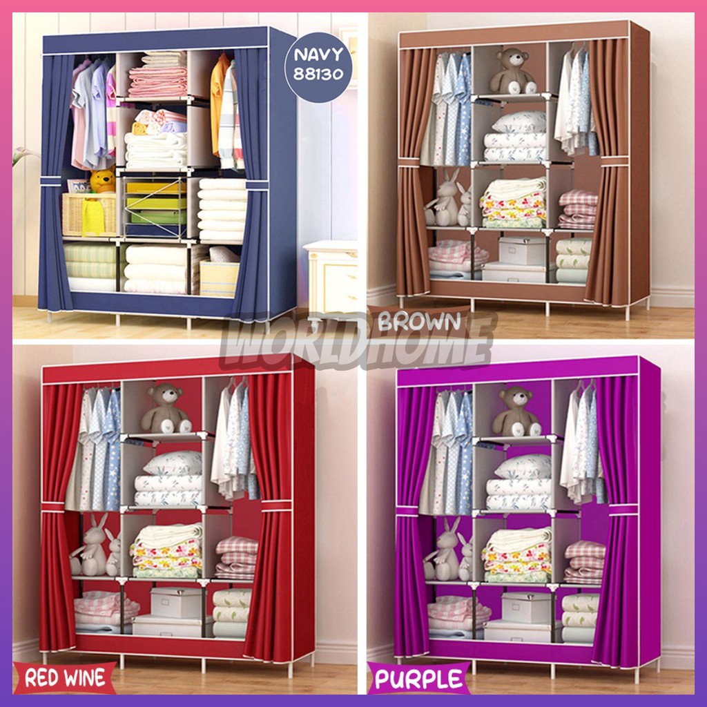 Jual Home Inspiration Lemari Pakaian Kain Lemari Portable Jumbo 88130 3 ...
