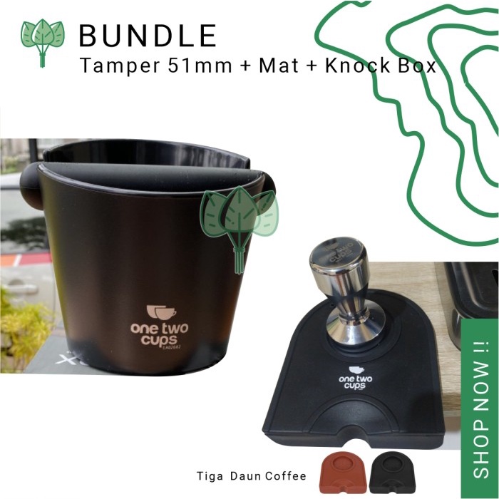 Jual Paket Alat Kopi Tamper 51 mm Tamping mat Knock box espresso ...