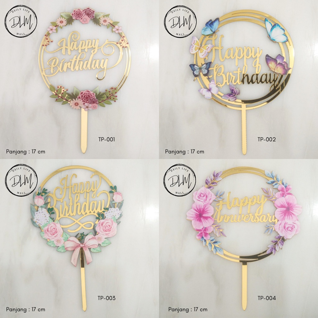 Jual Topper Happy Birthady / Topper Ulang Tahun / Topper Anniversary ...