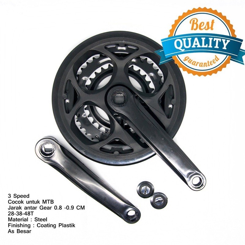 Jual Crank Set / Gir Susun high quality Sepeda 3 Speed 28T 38T 48T As ...