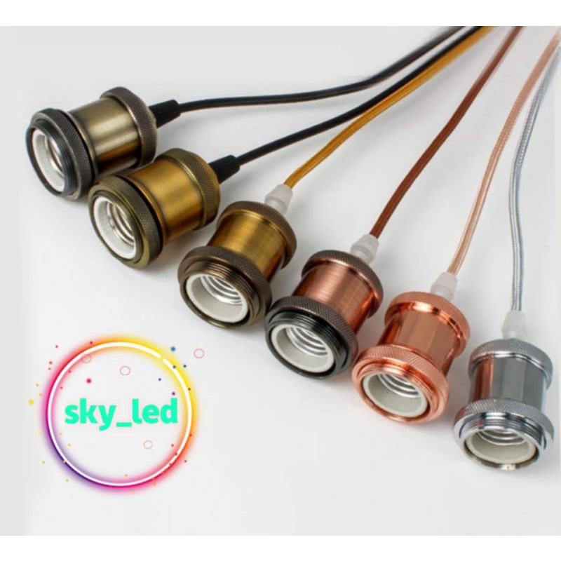 Jual SKY_LED / FITTING HIAS / FITING LAMPU GANTUNG E27 ALUMINIUM + KOP ...