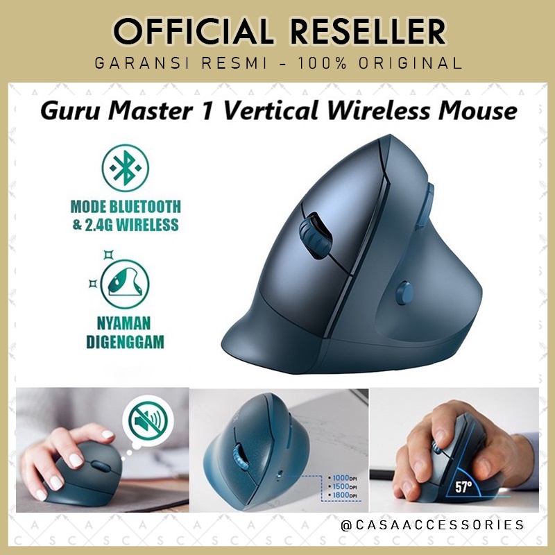 Jual Robot Guru Master 1 Vertical Bluetooth Wireless Mouse (spt ...