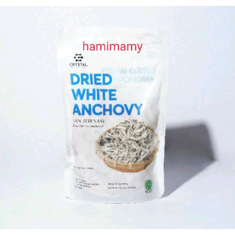 Jual Crystal of the sea dried white anchovy dried brown anchovy shrimp ...