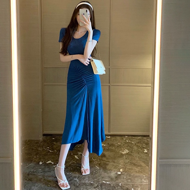 Jual Pro Slim Fit Temperamen Split Dress 2021 Musim Semi/Musim Panas ...