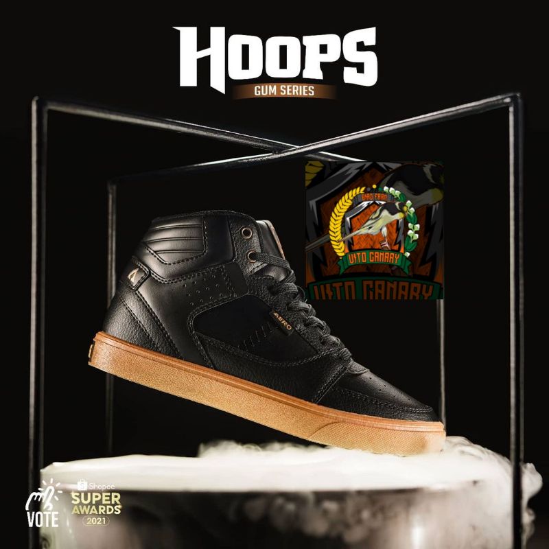 Jual Aerostreet Hoops High Hitam Gum - Sepatu Sneakers Casual Pria ...