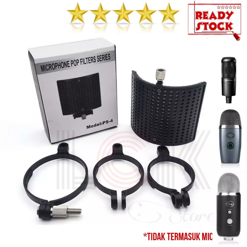 Jual New Pop filter U with Ring adaptor Mesh Besi 3 layer Penyaringan ...