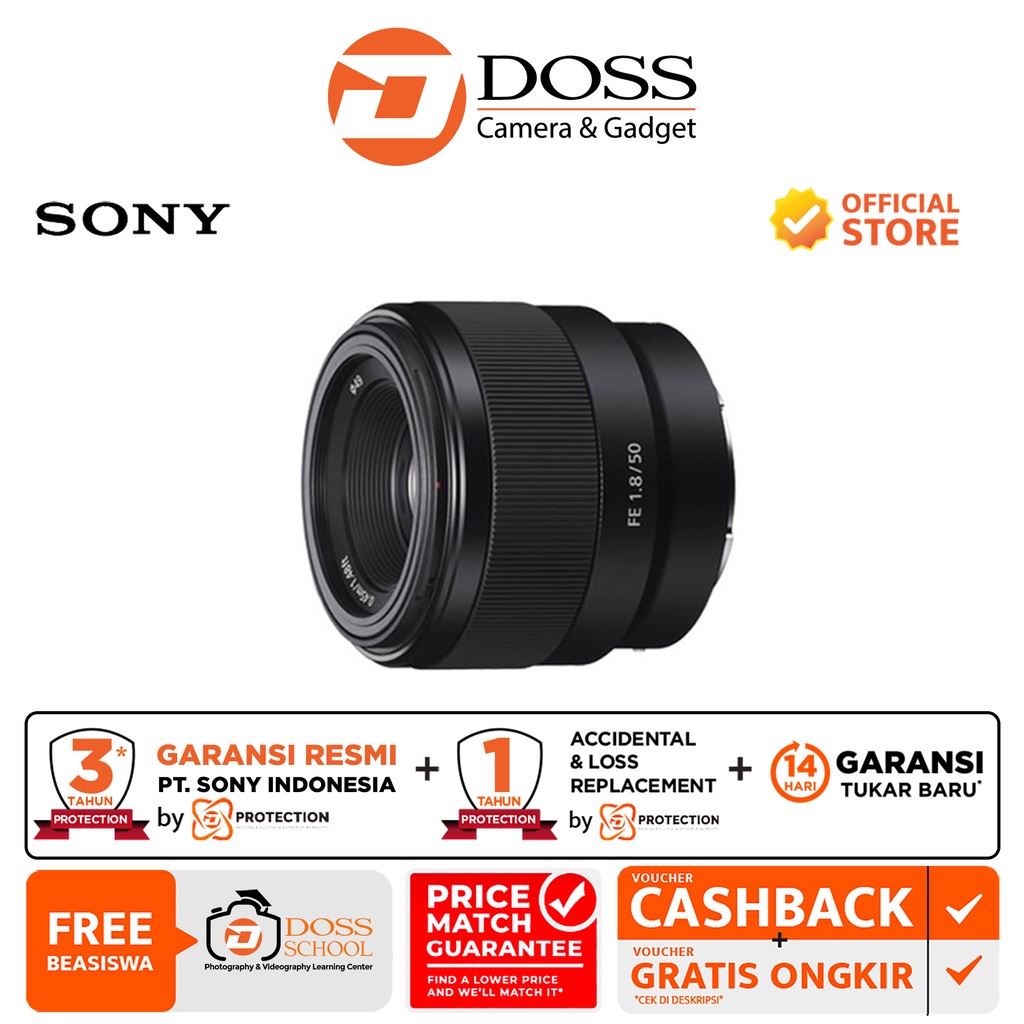 Jual Sony FE 50mm f/1.8 SEL50F18F / Lensa Sony Fix 50mm | Shopee Indonesia