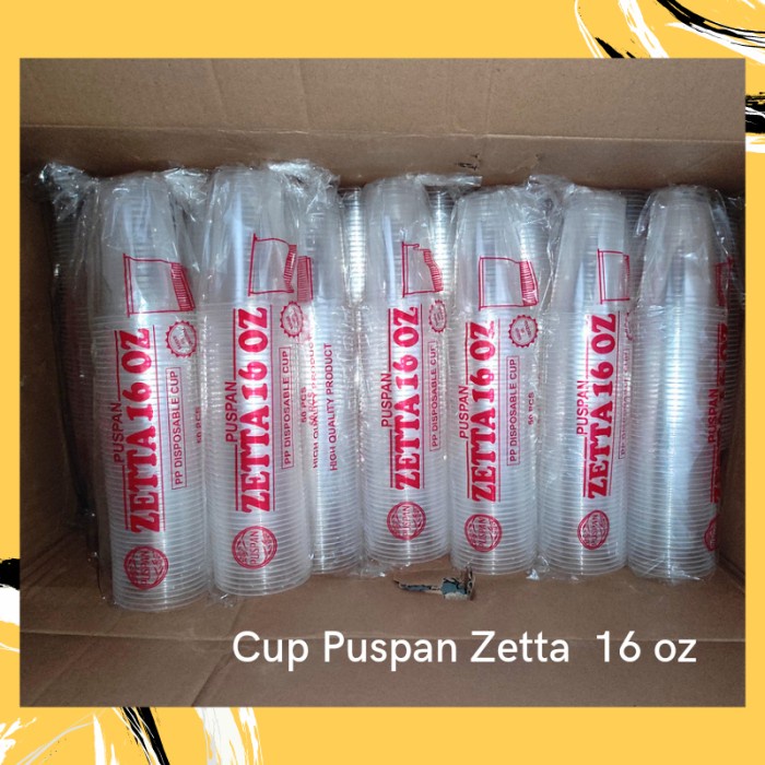 Jual GELAS PLASTIK CUP SEAL PUSPAN ZETTA 16 OZ | Shopee Indonesia