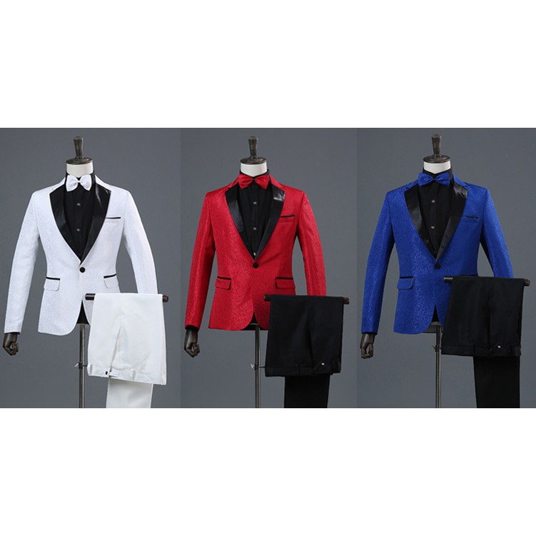 Jual 1711040 Putih/Merah/Biru Jas Pengantin Jas Formal Jas Kantor ...