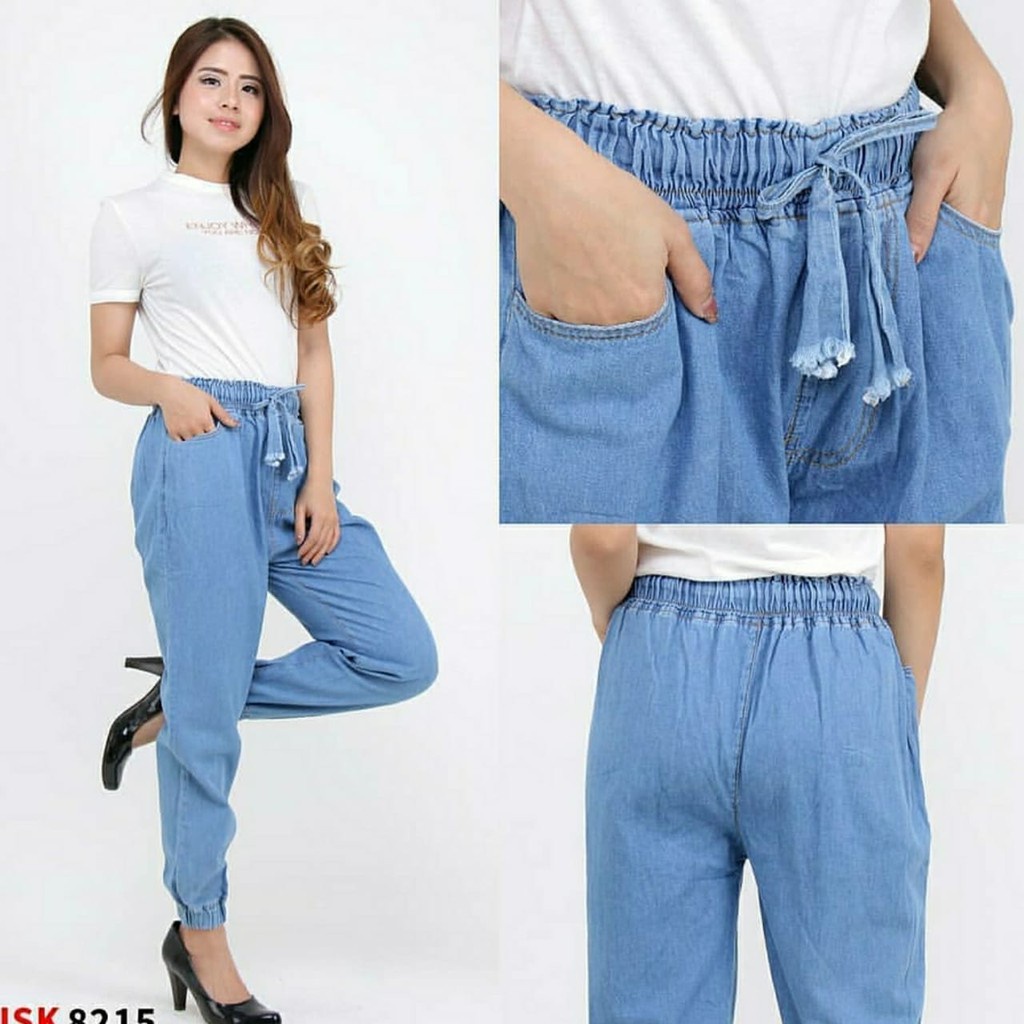 Jual CELANA JOGGER JEANS CEWEK PANJANG/CELANA JOGER WANITA PANJANG/JOGGER WANITA POLOS/JOGER ...