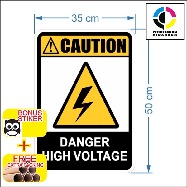 Jual Promo Rambu / Sign Danger High Voltage 35cm x 50cm Plat Alumunium ...