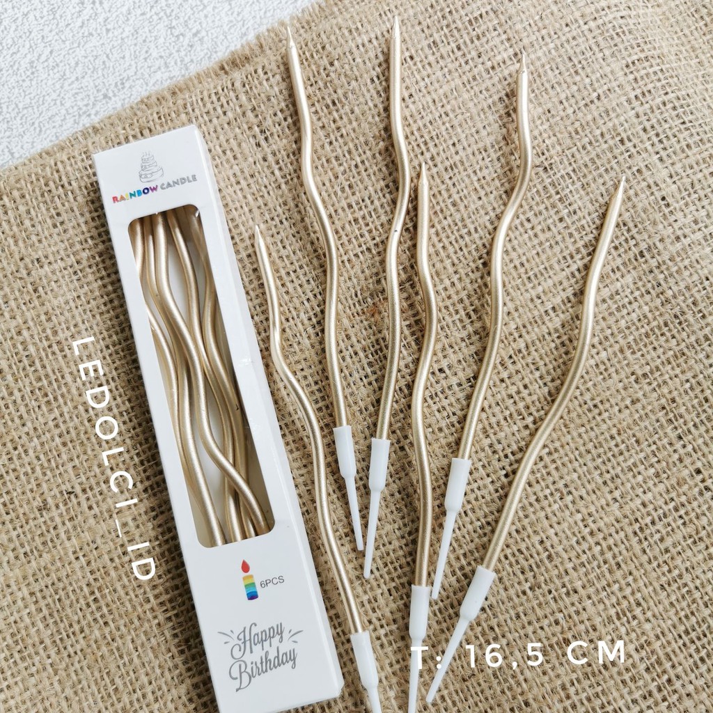 Jual Lilin Ultah Ulang Tahun Birthday Candle Wavy Spiral Bagus Premium ...